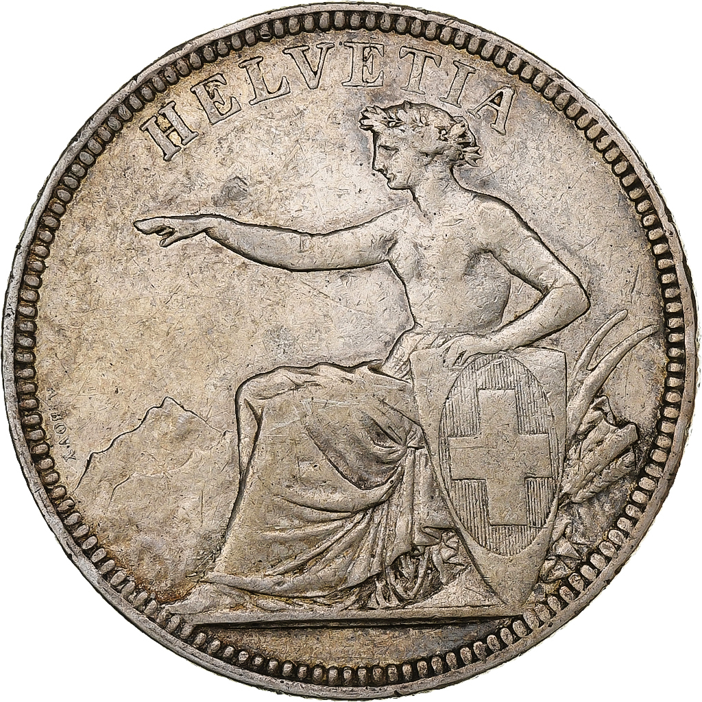 Switzerland, 5 Francs, Helvetia, 1874, Bern, Silver, , KM:11 | European ...