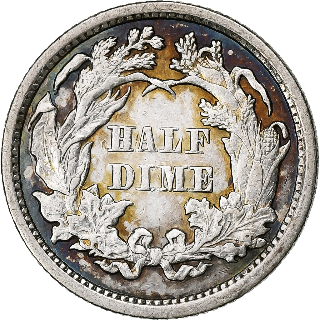 United States, Half Dime, Seated Liberty, 1871, Philadelphia, Silver,