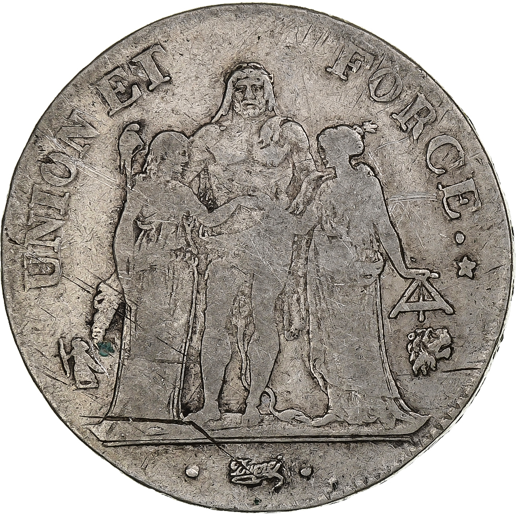 France, Directoire, 5 Francs, An 6/5, Bayonne, Silver, , Gadoury:563