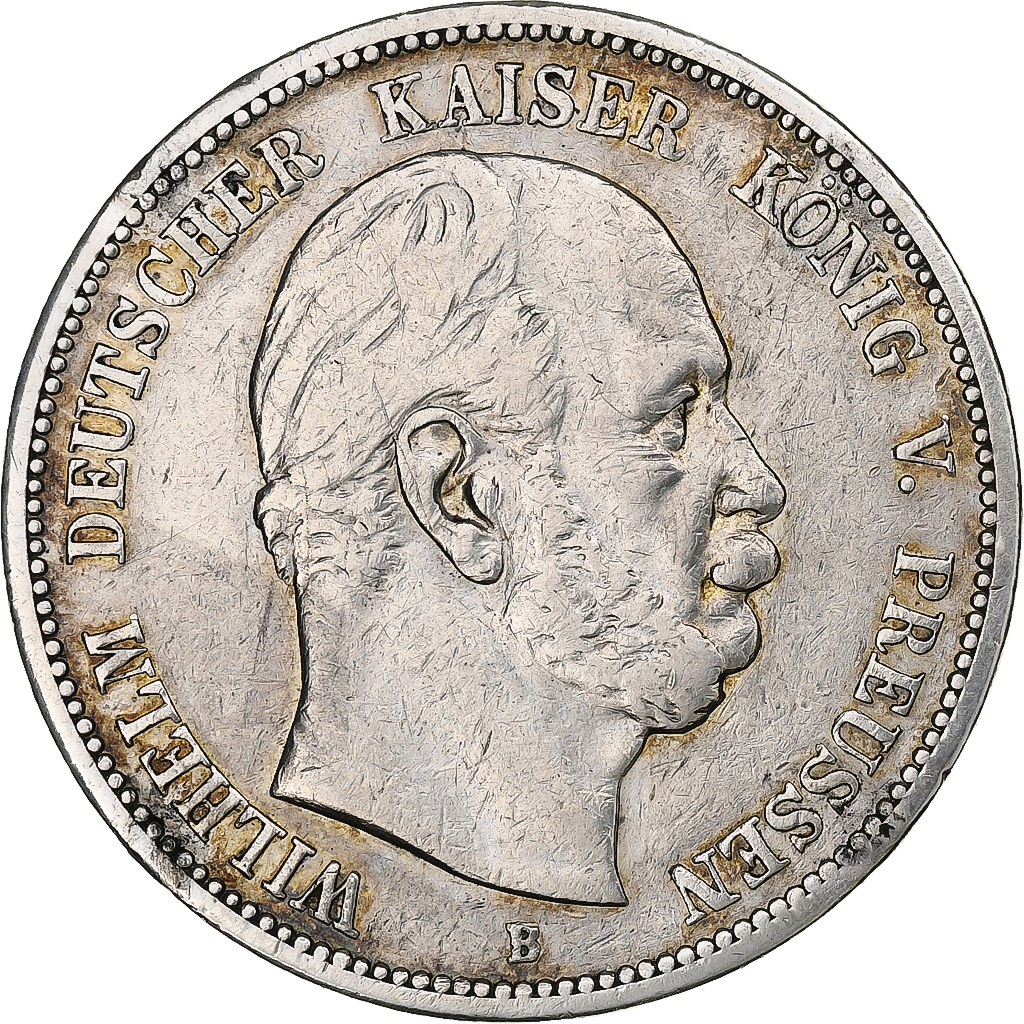 Prussia, Wilhelm I, 5 Mark, 1876, Hannover, Silver, | European Coins