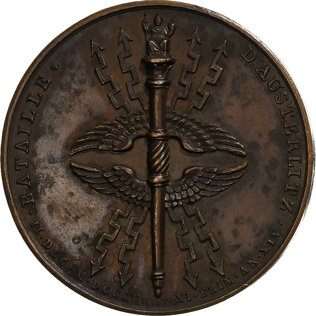 France, Medal, Napoleon I, Austerlitz Battle, 1805, Bronze, Jaley,