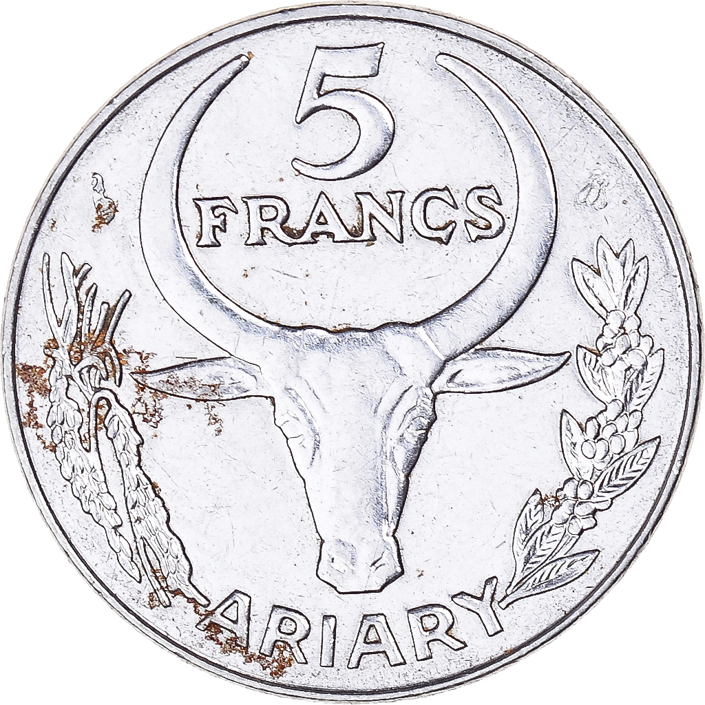 Coin, Madagascar, 5 Ariary, 1996 | African Coins