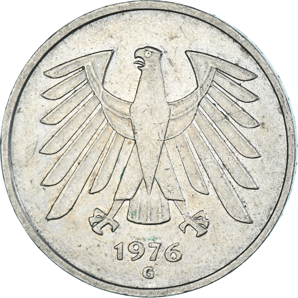 Coin, Germany, 5 Mark, 1976 | European Coins