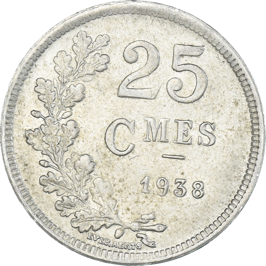 Coin, Luxembourg, 25 Centimes, 1938 | European Coins