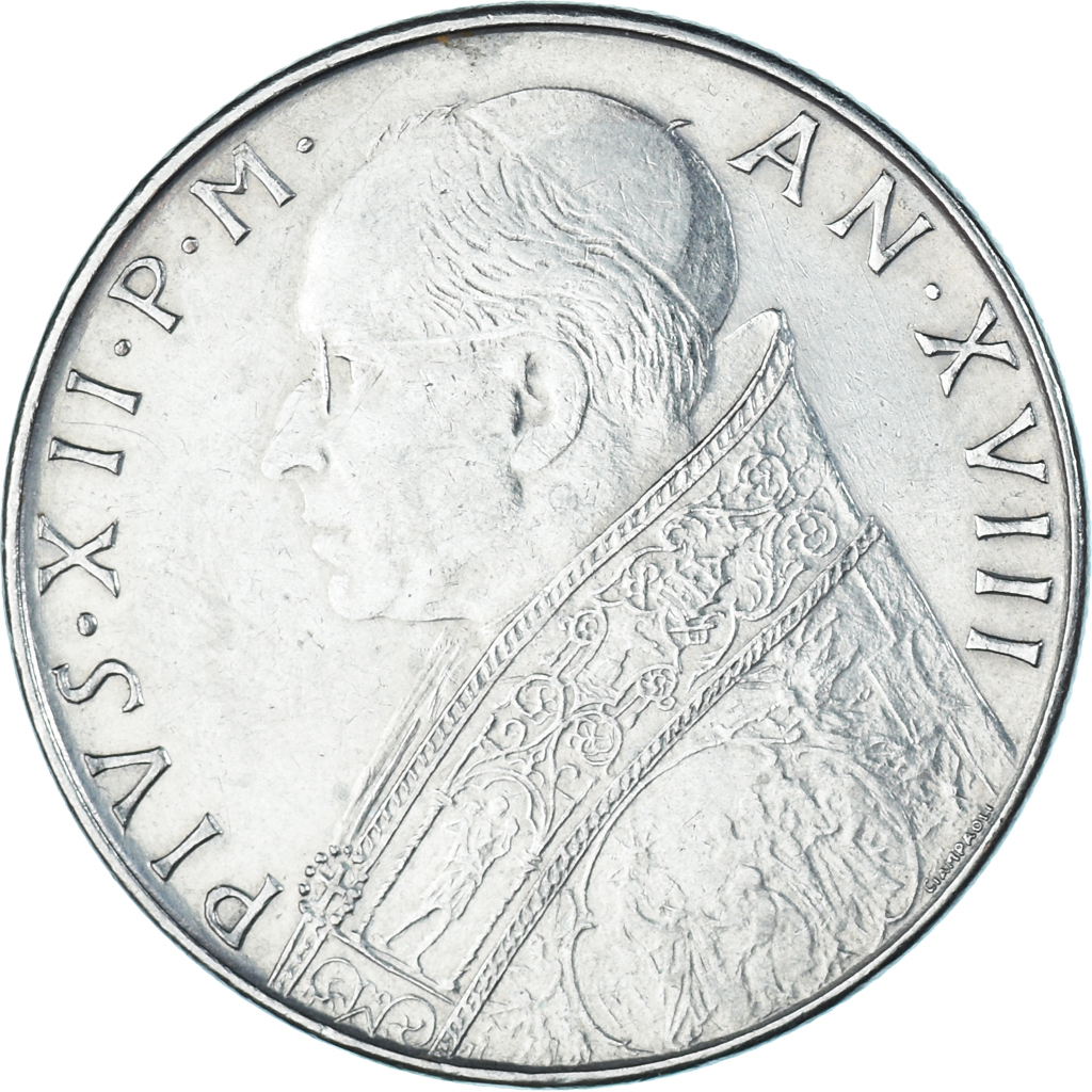Coin, Vatican, 100 Lire, 1956 | European Coins