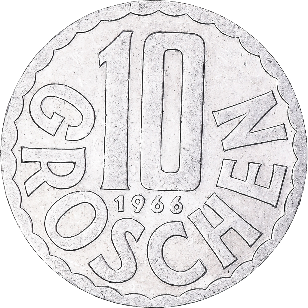 Coin, Austria, 10 Groschen, 1966 | European Coins