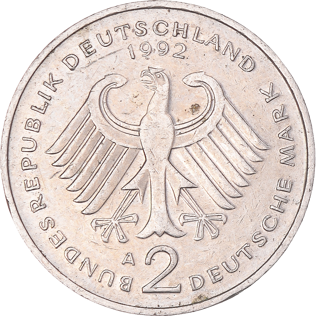 Coin, Germany, 2 Mark, 1992 | European Coins