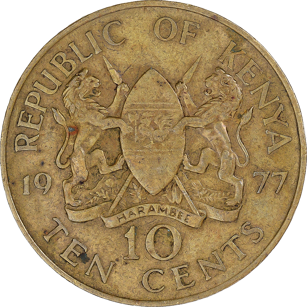 Coin, Kenya, 10 Cents, 1977 | African Coins
