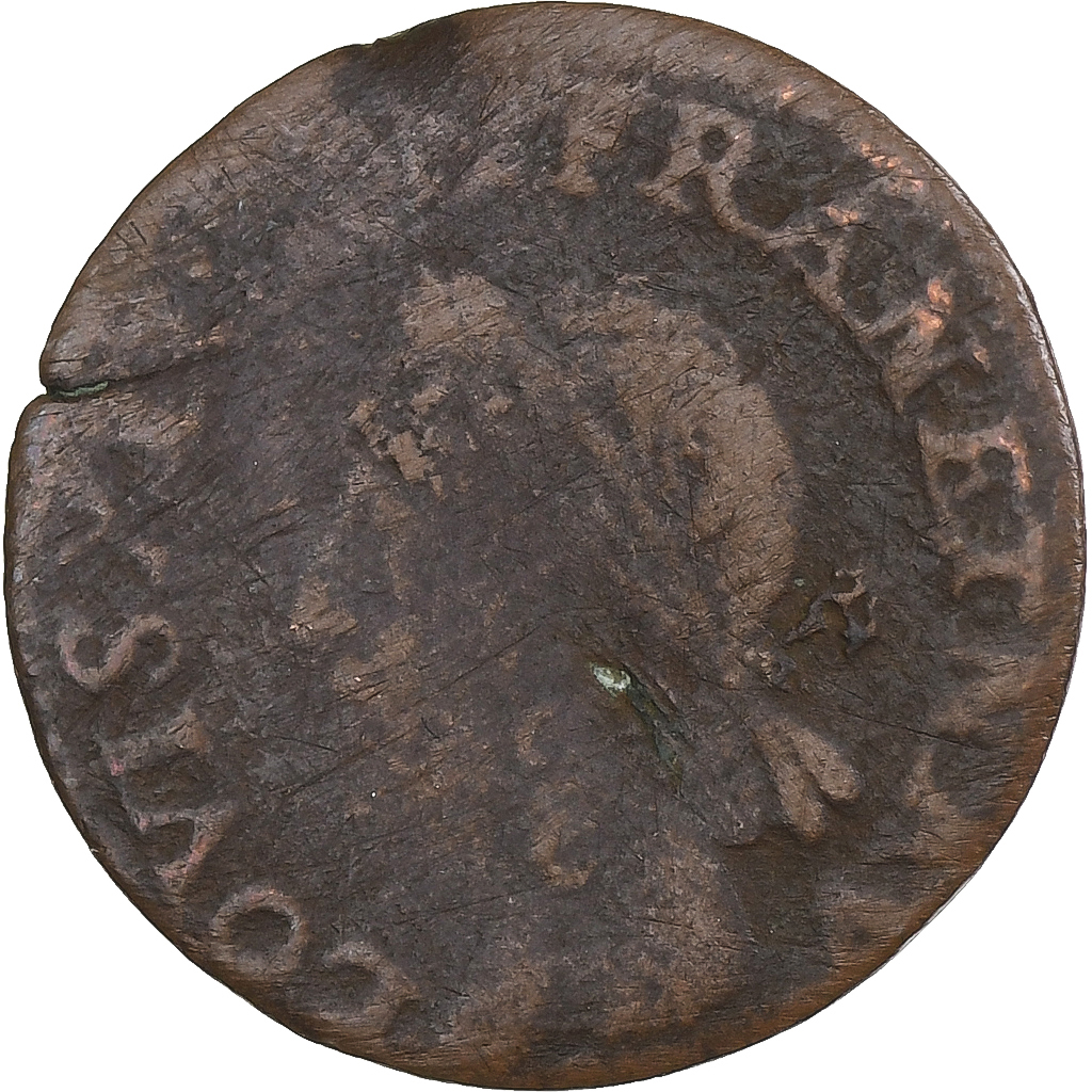 France, Louis XIII, Double Tournois, 1642, Copper, | European Coins