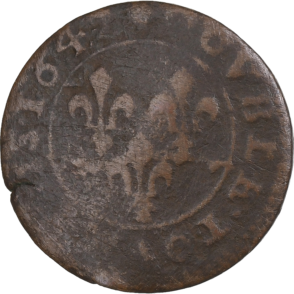 France, Louis XIII, Double Tournois, 1642, Copper, | European Coins