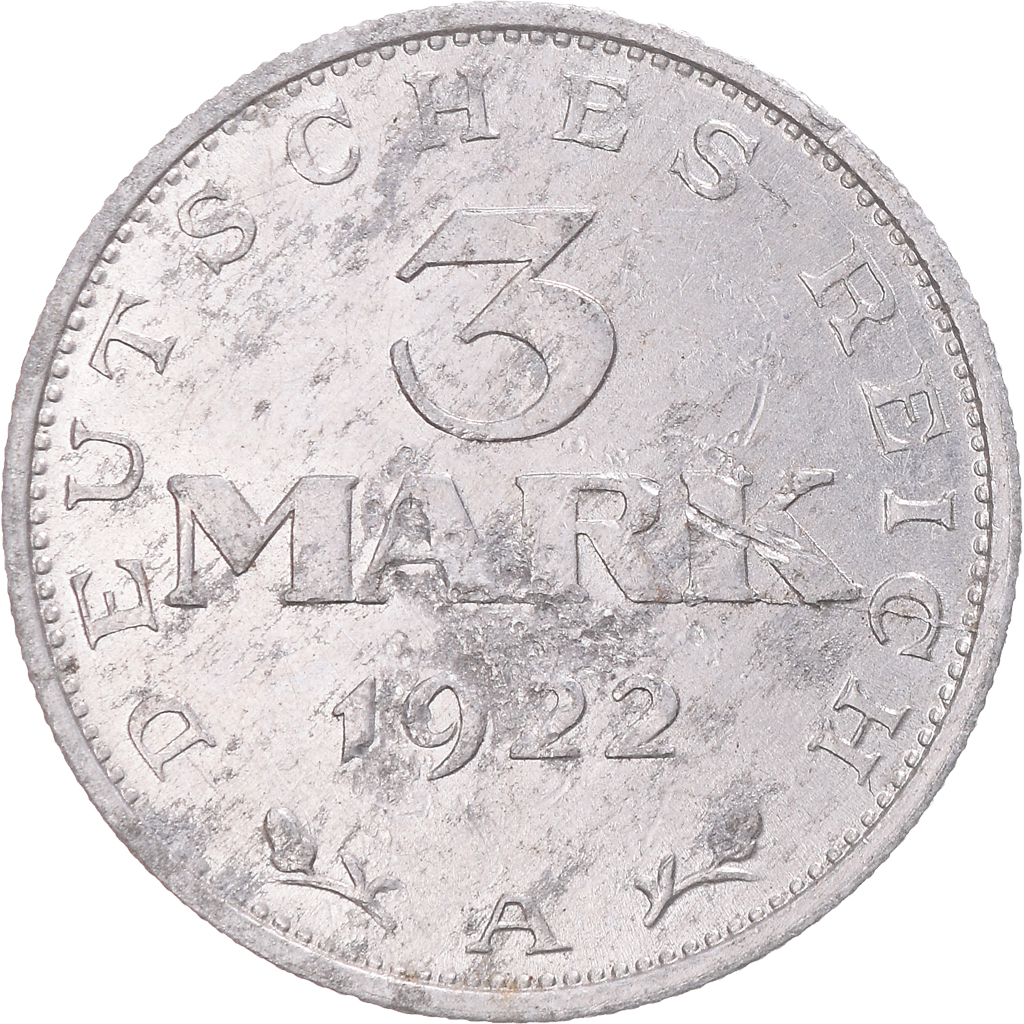 Coin, Germany, 3 Mark, 1922 | European Coins
