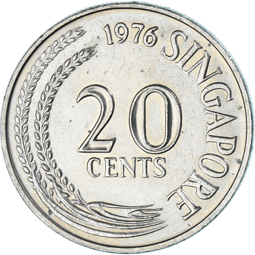 Coin, Singapore, 20 Cents, 1976 | Asian and Middle Eastern Coins