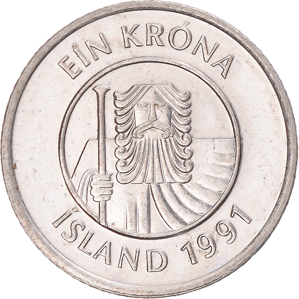 Coin, Iceland, Krona, 1991 | European Coins