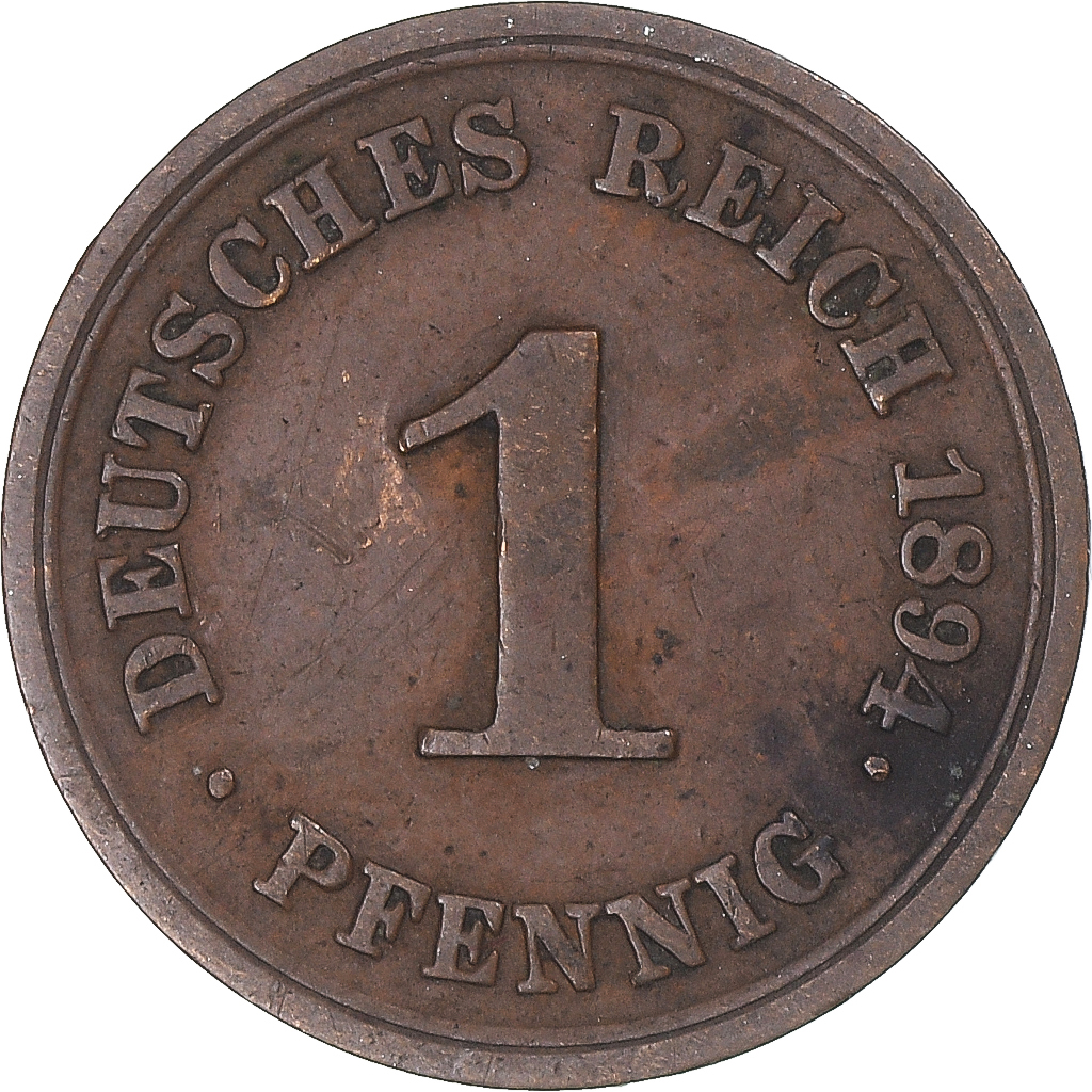 Coin, Germany, Pfennig, 1894 | European Coins
