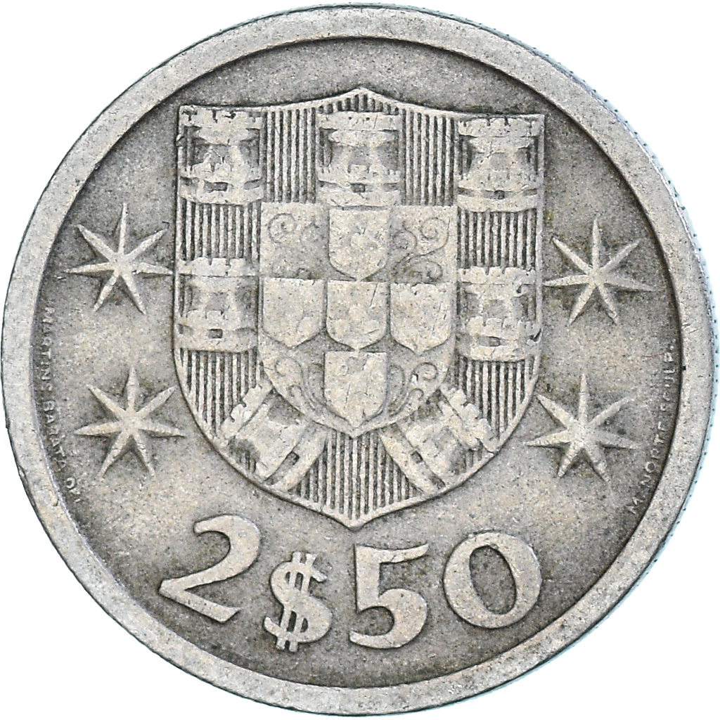 Coin, Portugal, 2-1/2 Escudos, 1966 | European Coins