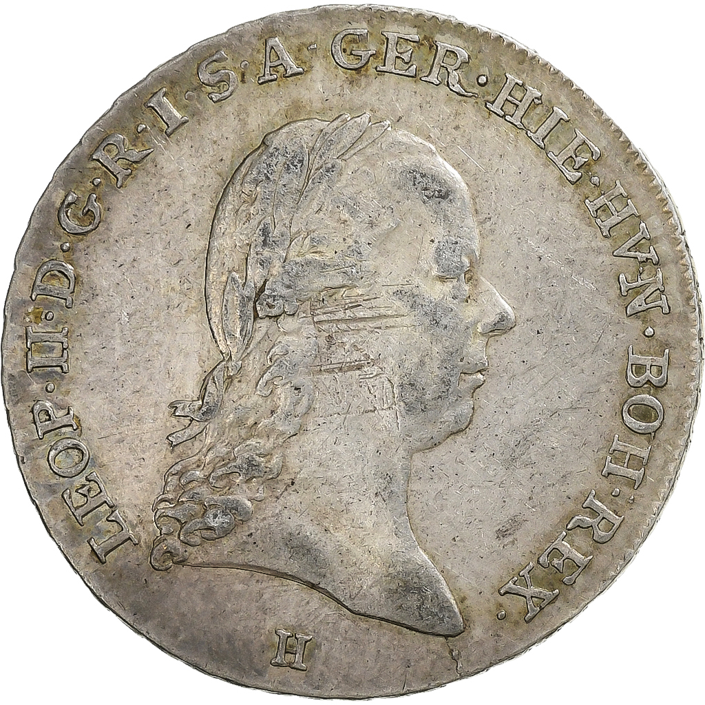 Austrian Netherlands, Leopold II, 1/4 Kronenthaler, 1791, Günzburg, Silver