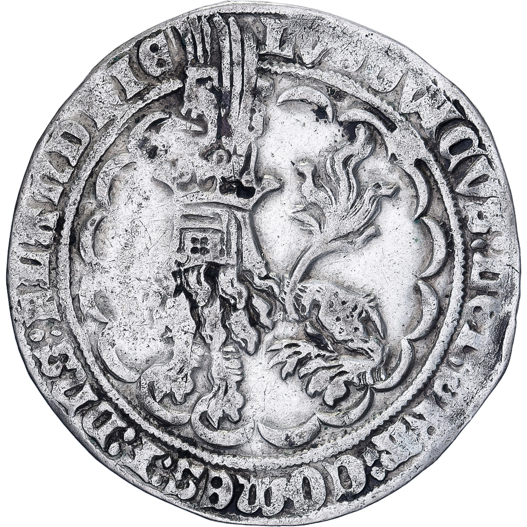 County of Flanders, Louis of Male, 2 Groats Botdrager, 1373-1377, Gent