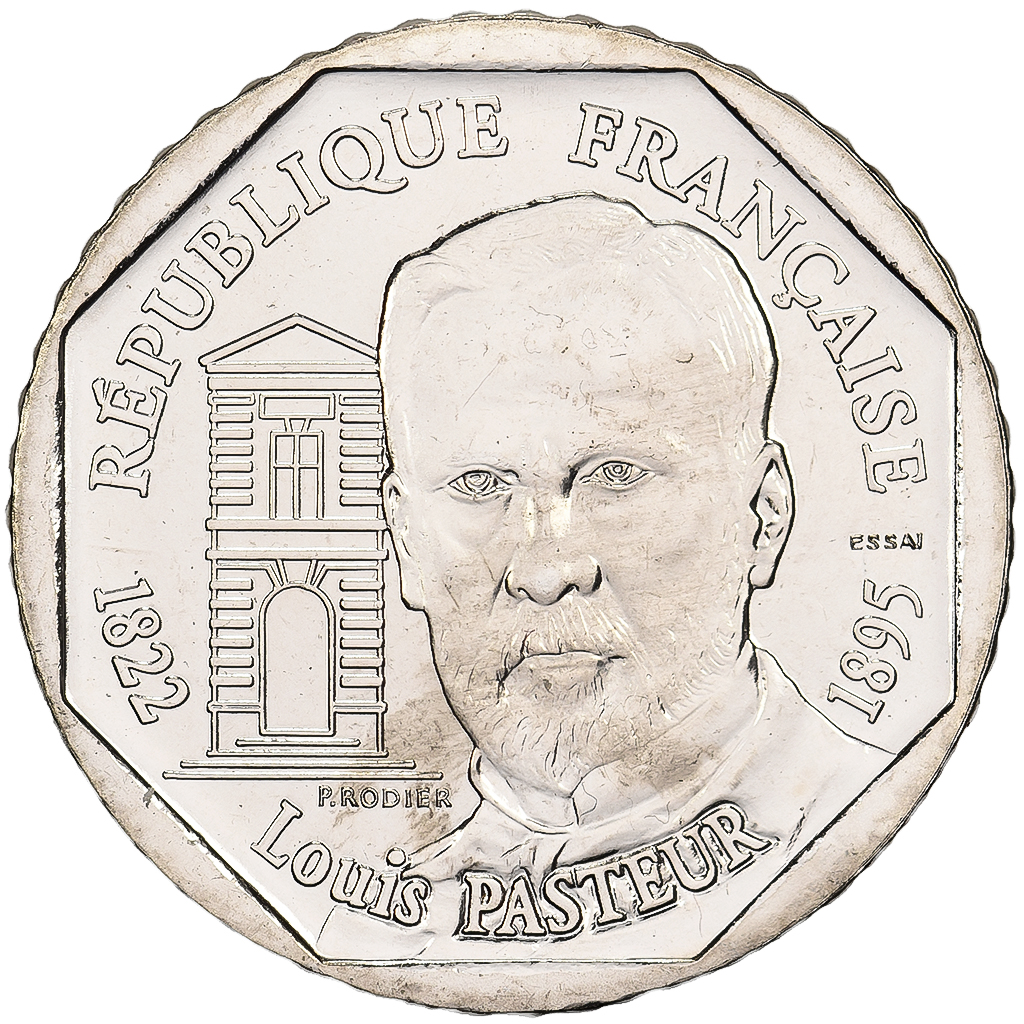 France, 2 Francs, Louis Pasteur, 1995, MDP, Pattern, Nickel, | European ...