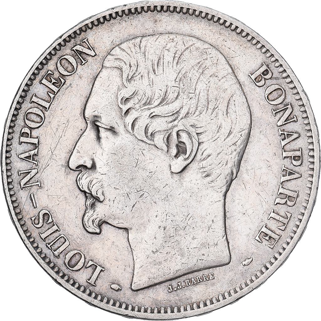 France, Louis-Napoléon Bonaparte, 5 Francs, 1852, Paris, Epreuve, Silver
