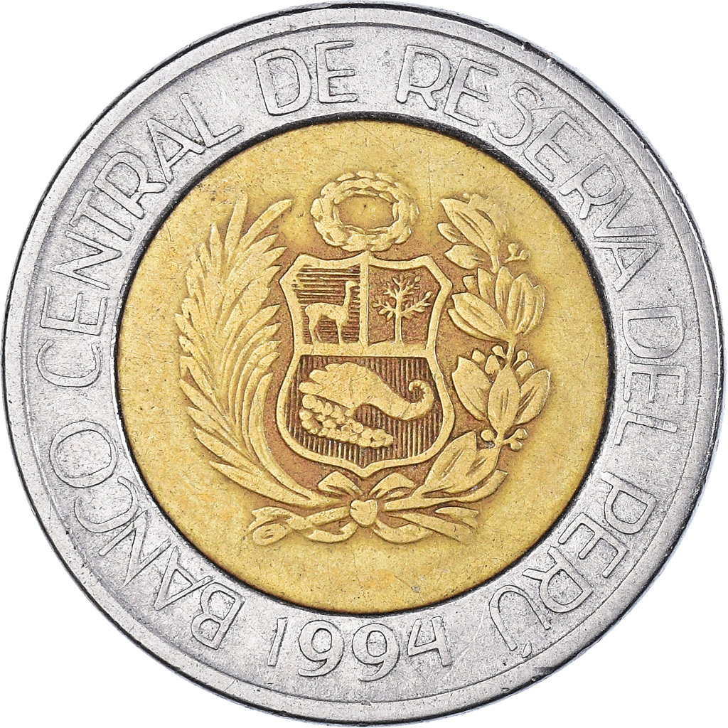 Coin, Peru, 5 Nuevos Soles, 1994 | South American Coins