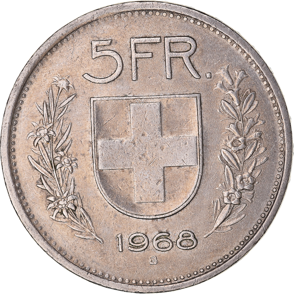 Coin, Switzerland, 5 Francs, 1968 | European Coins