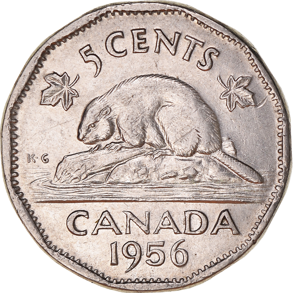 Coin, Canada, 5 Cents, 1956 | North & Central American and Caribbean Coins