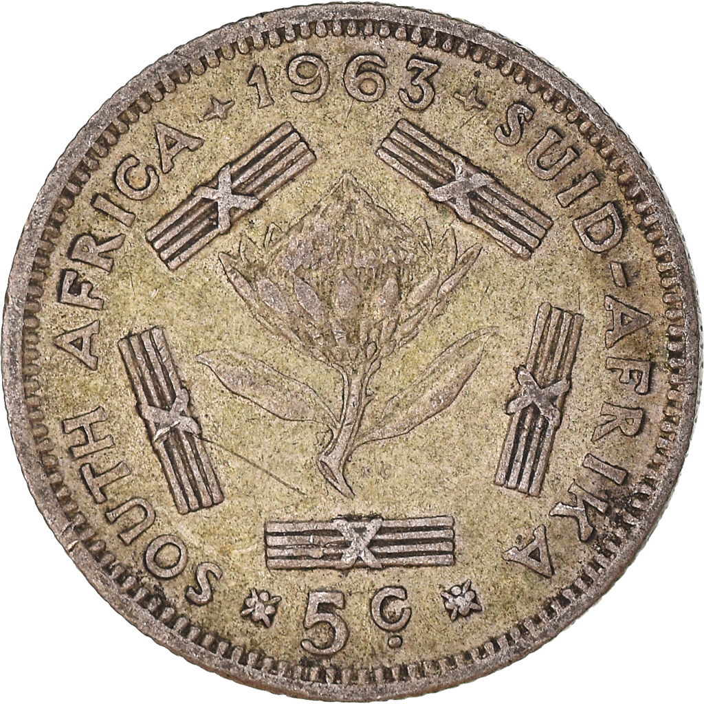 Coin South Africa 5 Cents 1963 African Coins Coin South Africa 5 Cents 1963 African Coins