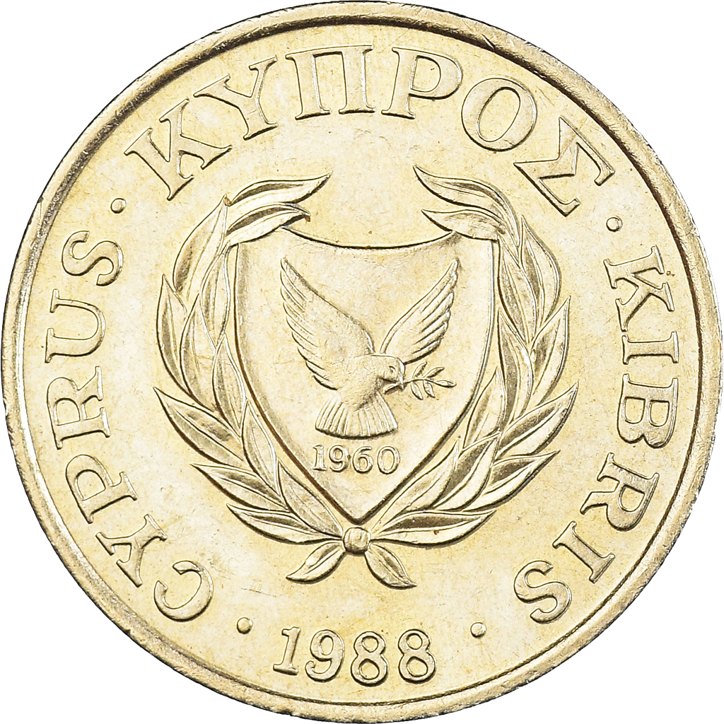 Coin, Cyprus, 5 Cents, 1988 | European Coins