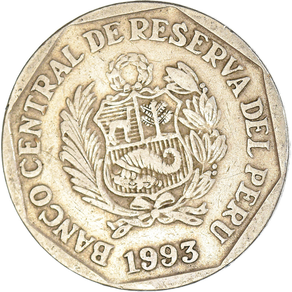 Coin, Peru, 50 Centimos, 1993 | South American Coins
