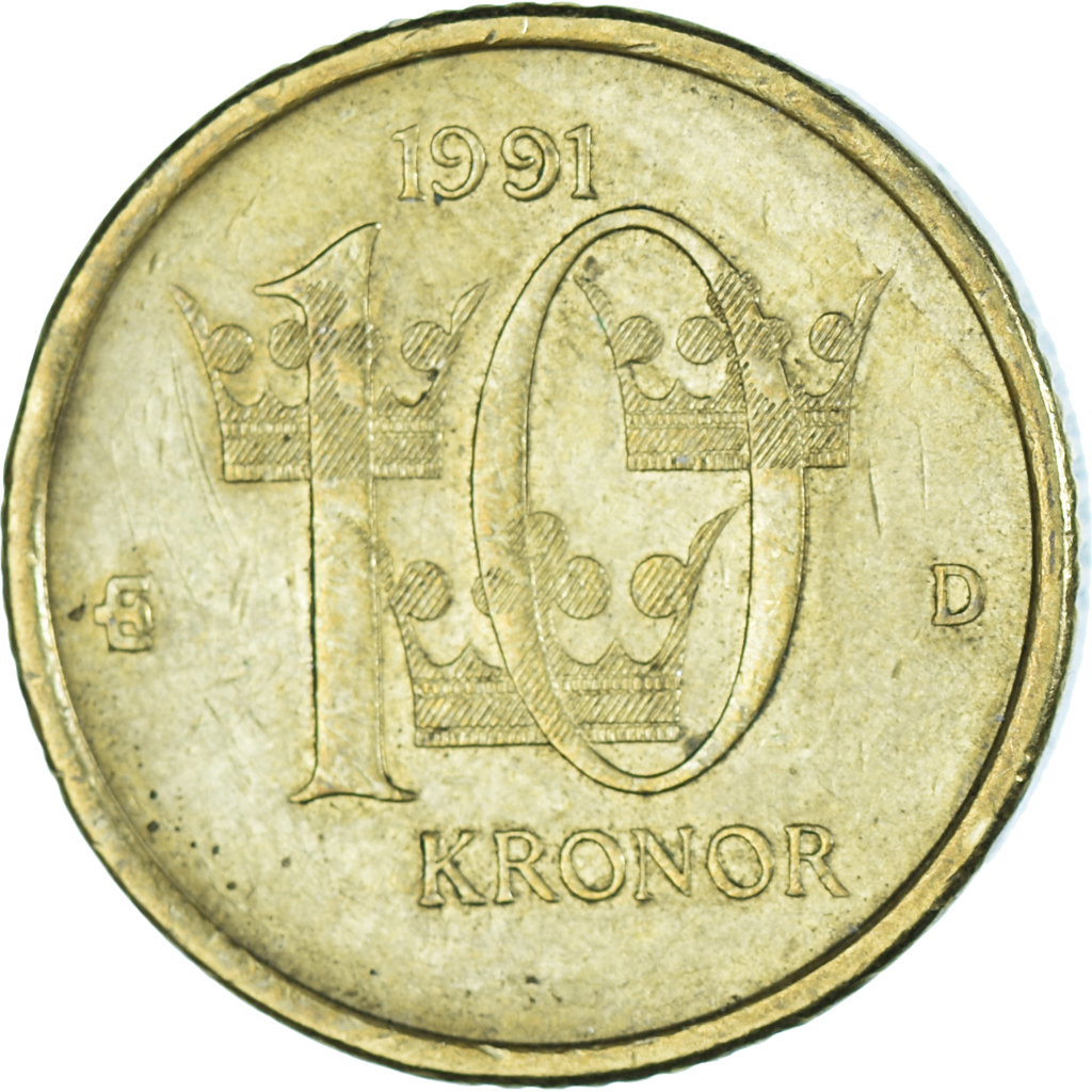 Coin, Sweden, 10 Kronor, 1991 | European Coins