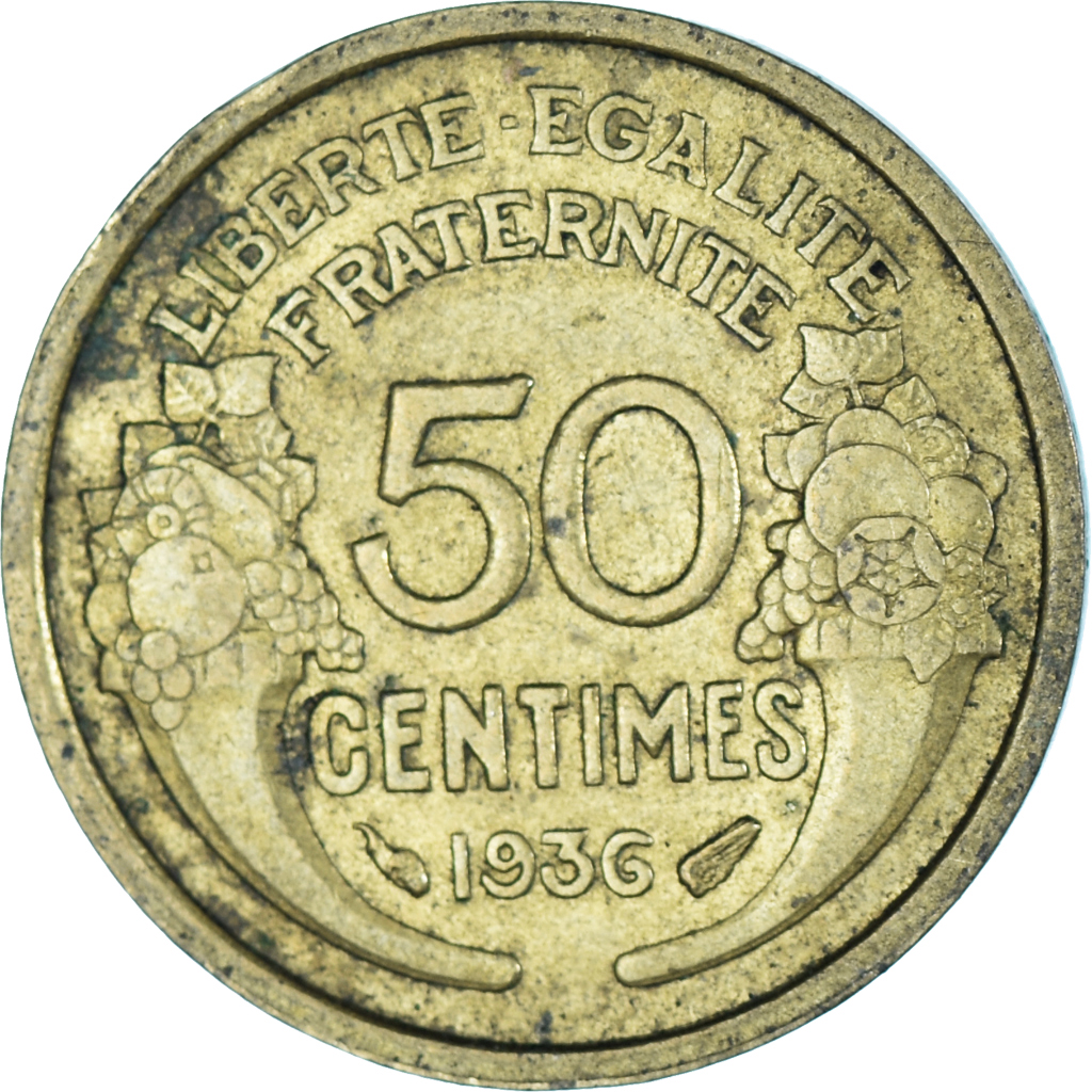 Coin, France, 50 Centimes, 1936 | European Coins