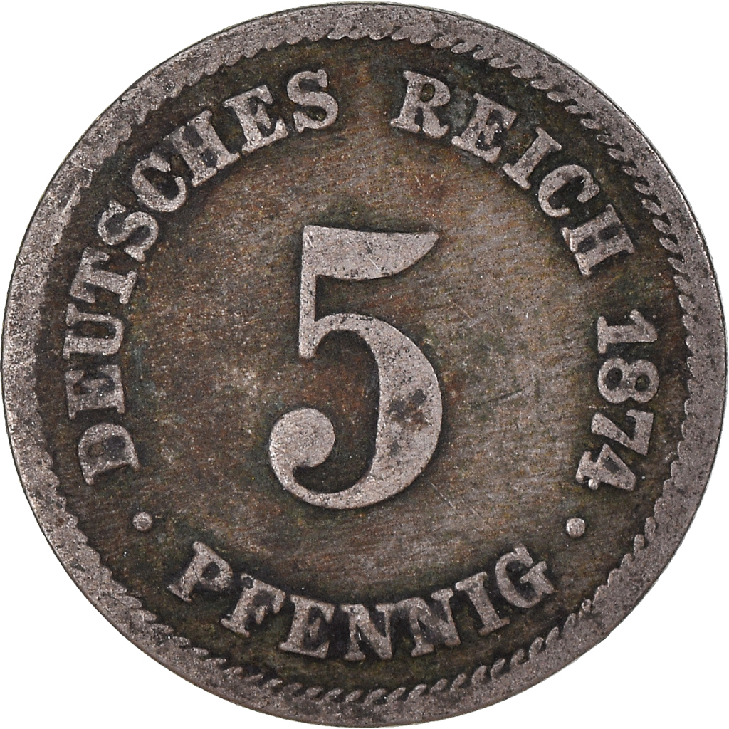 Coin, GERMANY - EMPIRE, 5 Pfennig, 1874 | European Coins