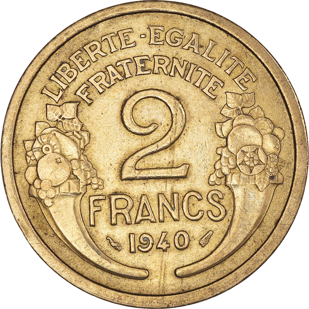Coin, France, 2 Francs, 1940 | European Coins