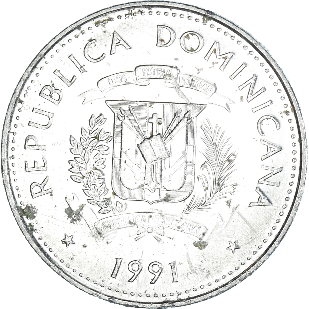 Coin, Dominican Republic, 25 Centavos, 1991 | North & Central American ...