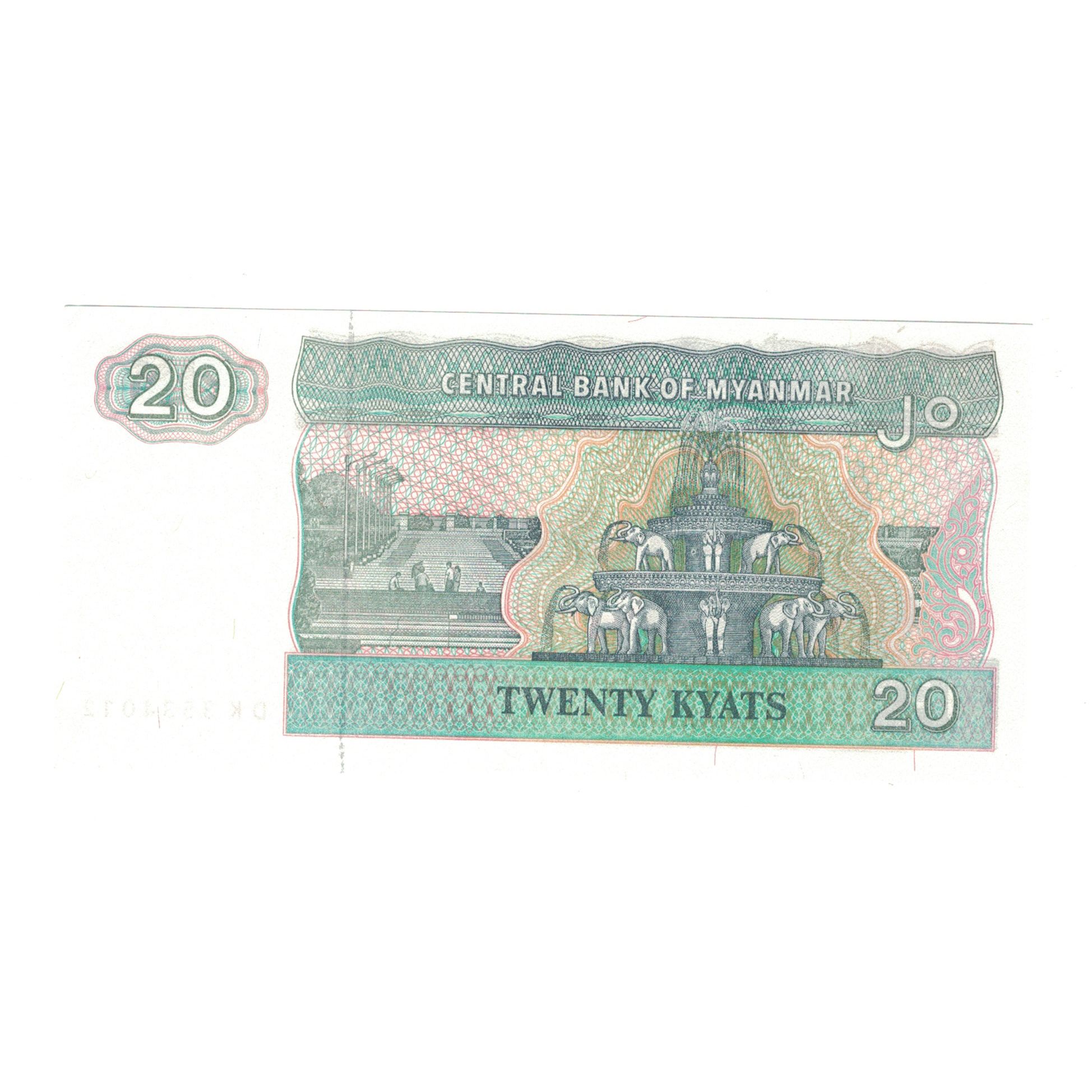 [#143586] billete, 20 kyats, myanmar, km:72, eb - Compra venta en ...