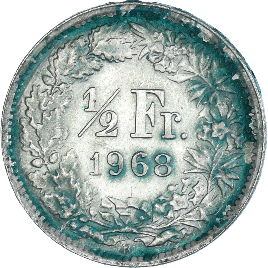 Coin, Switzerland, 1/2 Franc, 1968 | European Coins