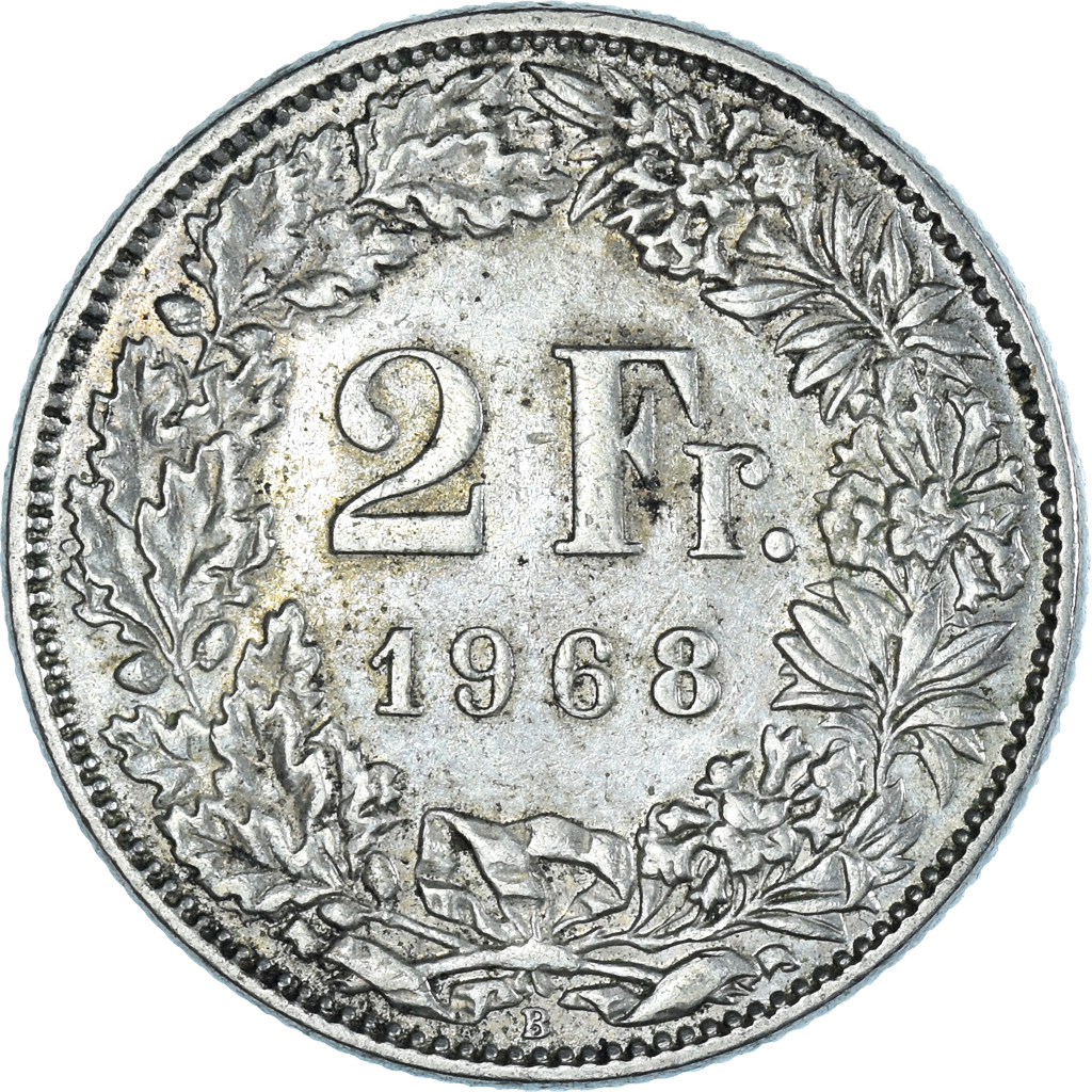 Coin, Switzerland, 2 Francs, 1968 | European Coins