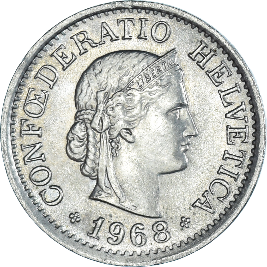 Coin, Switzerland, 10 Rappen, 1968 | European Coins