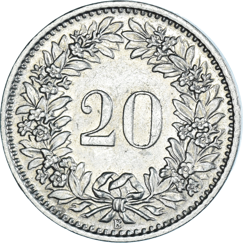 Coin, Switzerland, 20 Rappen, 1967 | European Coins