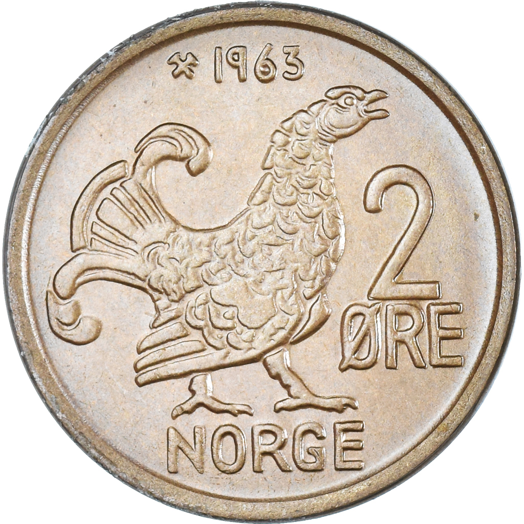 Coin, Norway, 2 Öre, 1963 | European Coins