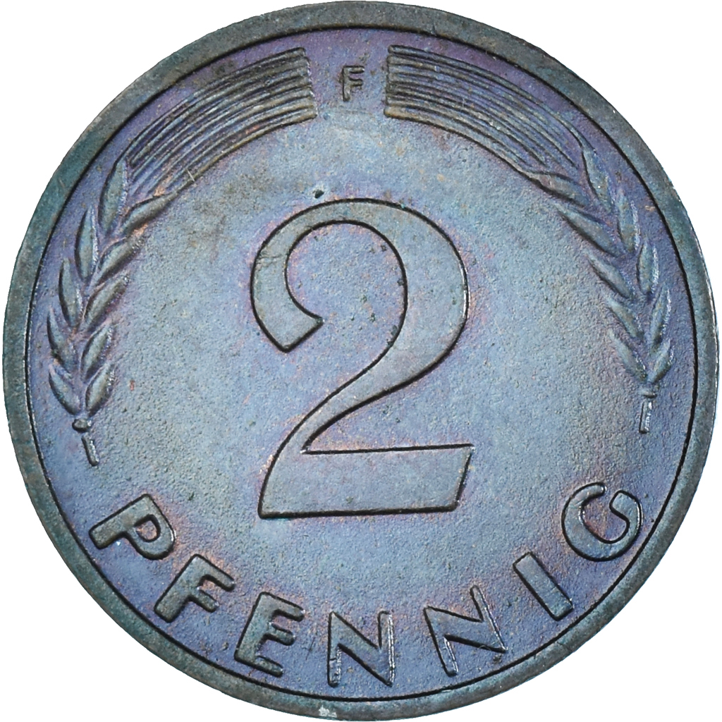 Coin, Germany, 2 Pfennig, 1968 | European Coins