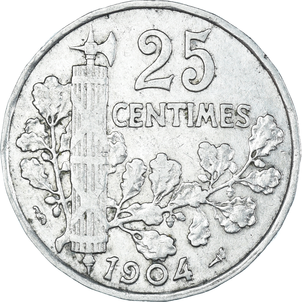 Coin, France, 25 Centimes, 1904 | European Coins