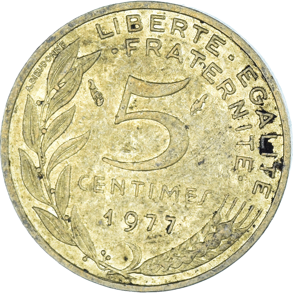Coin, France, 5 Centimes, 1977 | European Coins