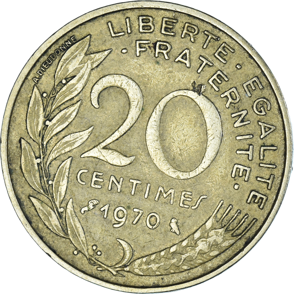 Coin, France, 20 Centimes, 1970 | European Coins