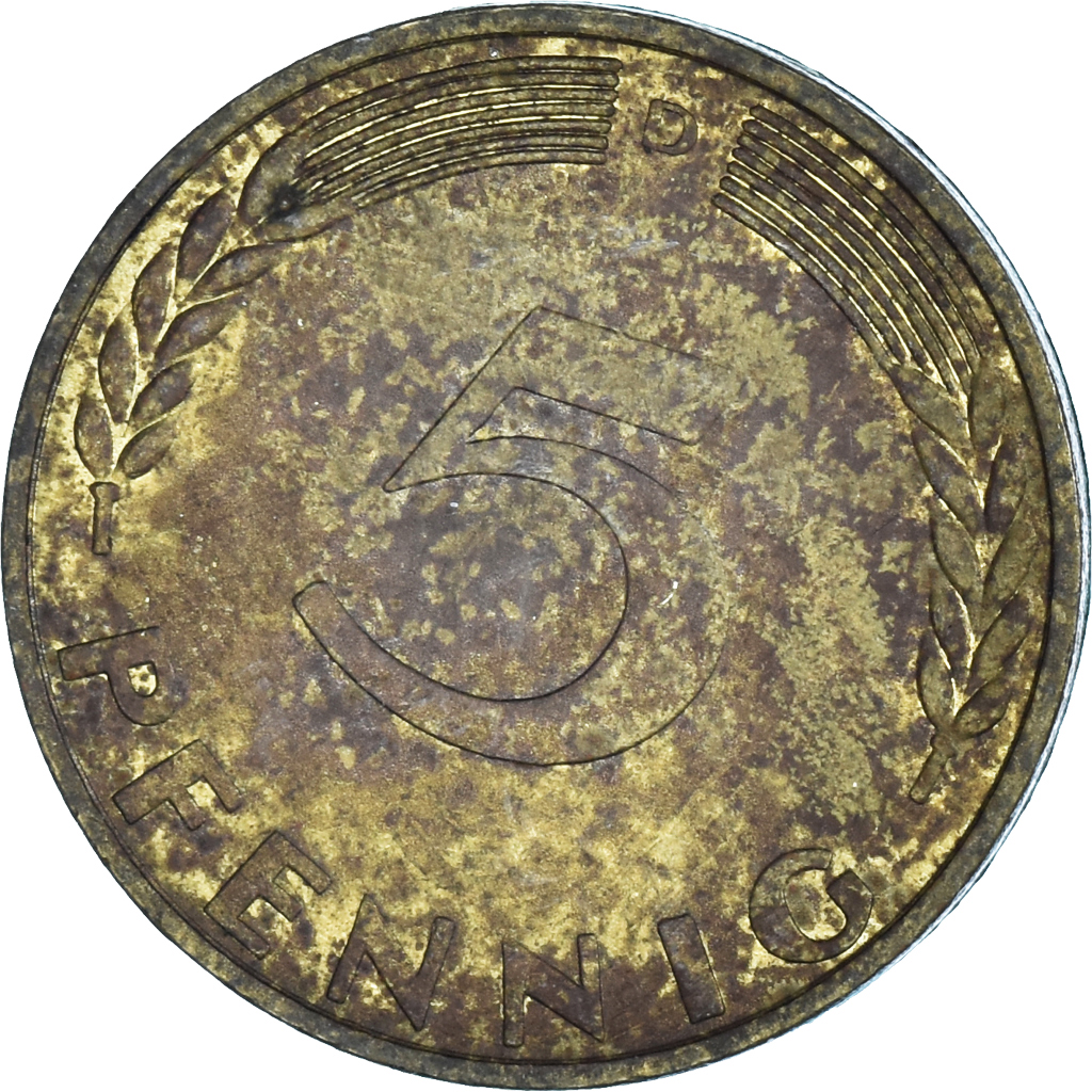 Coin, Germany, 5 Pfennig, 1970 | European Coins