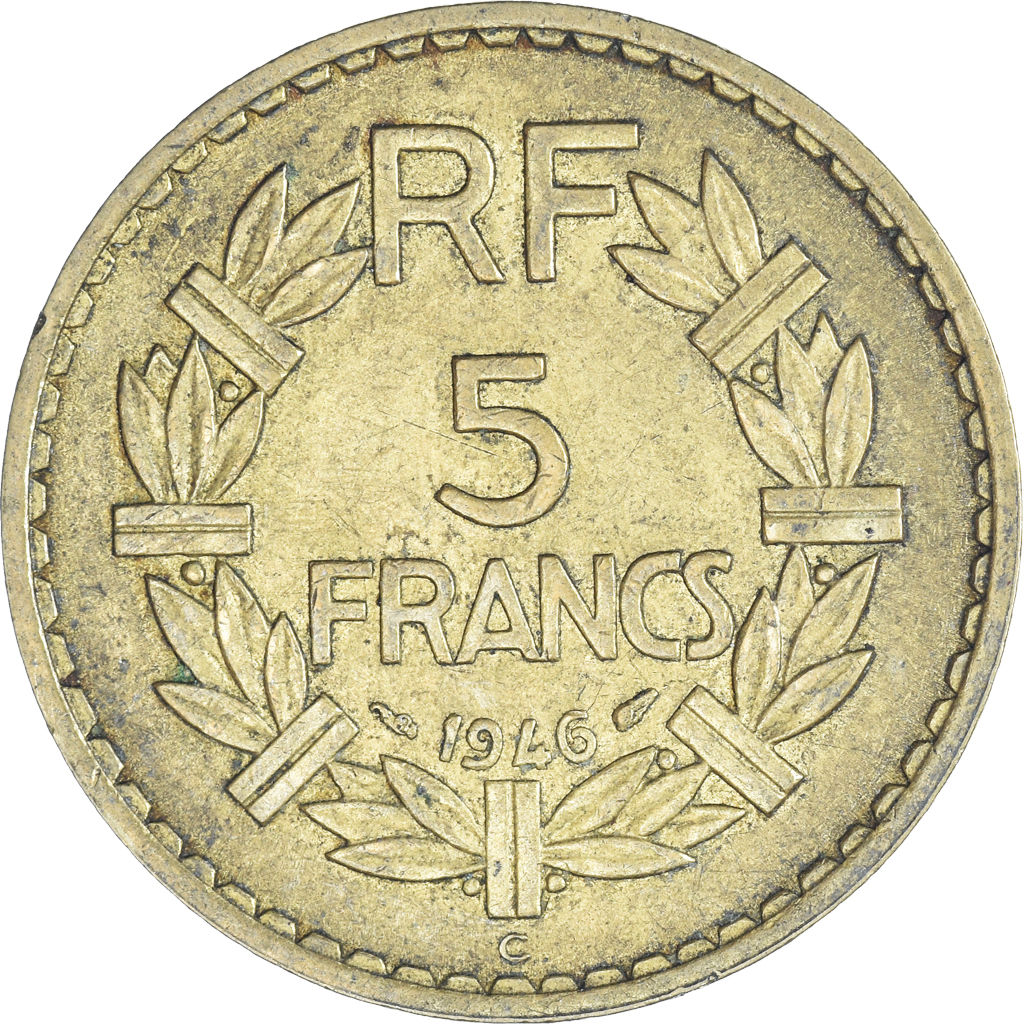Coin, France, 5 Francs, 1946 | European Coins