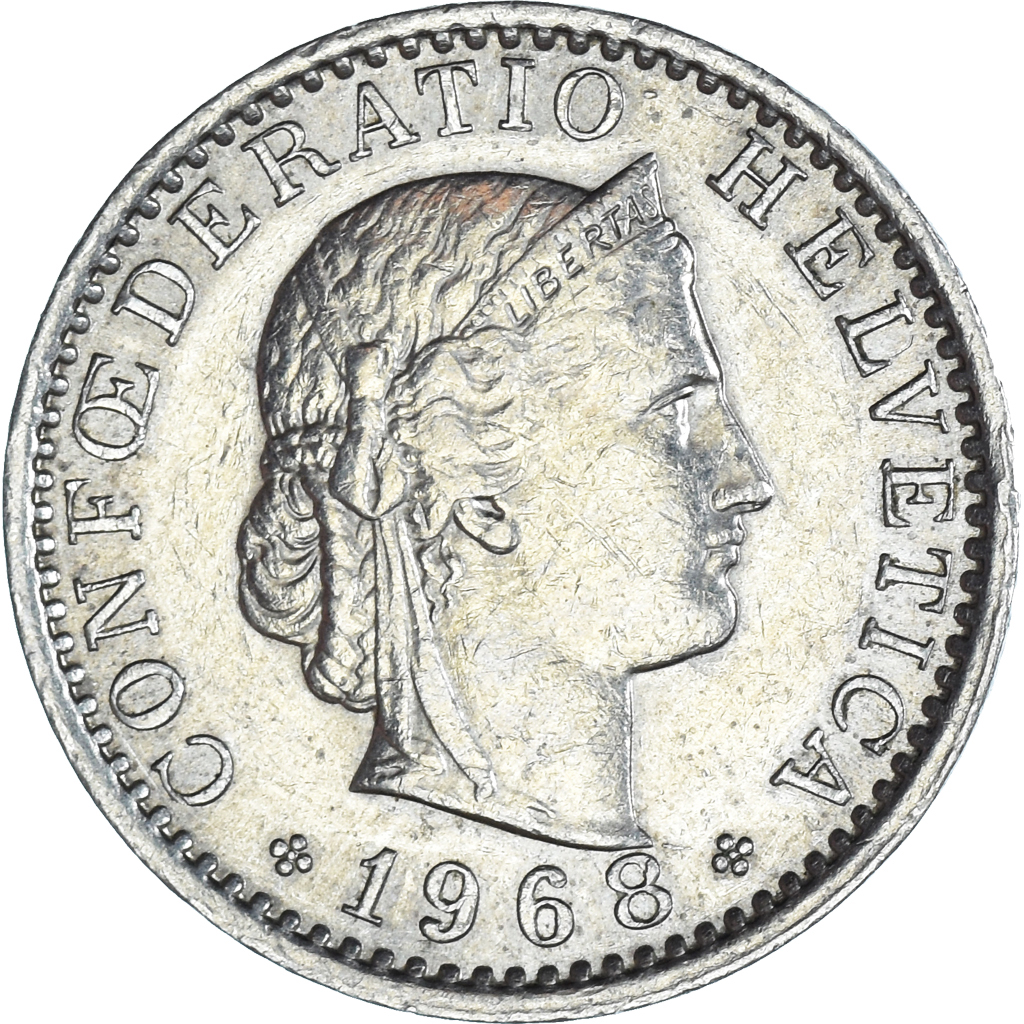 Coin, Switzerland, 20 Rappen, 1968 | European Coins