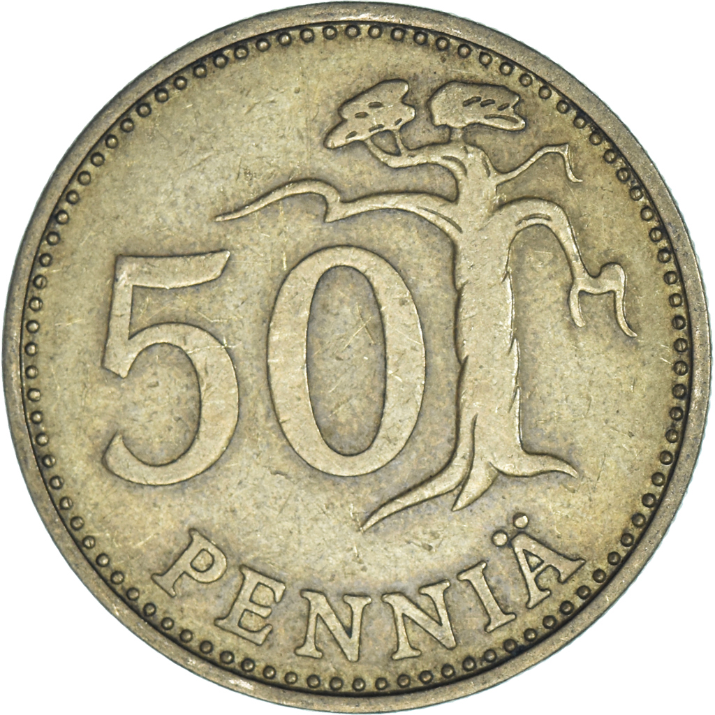 Coin, Finland, 50 Penniä, 1968 | European Coins