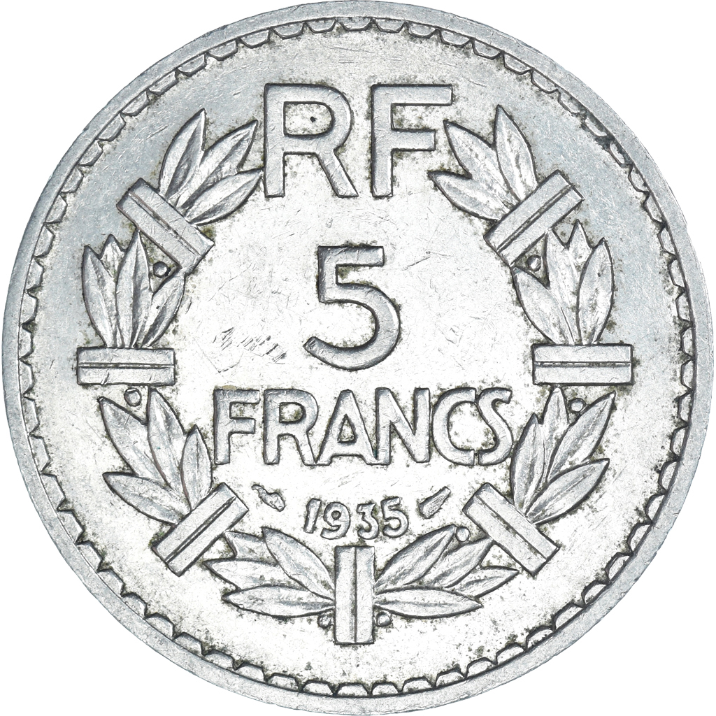 Coin, France, 5 Francs, 1935 | European Coins