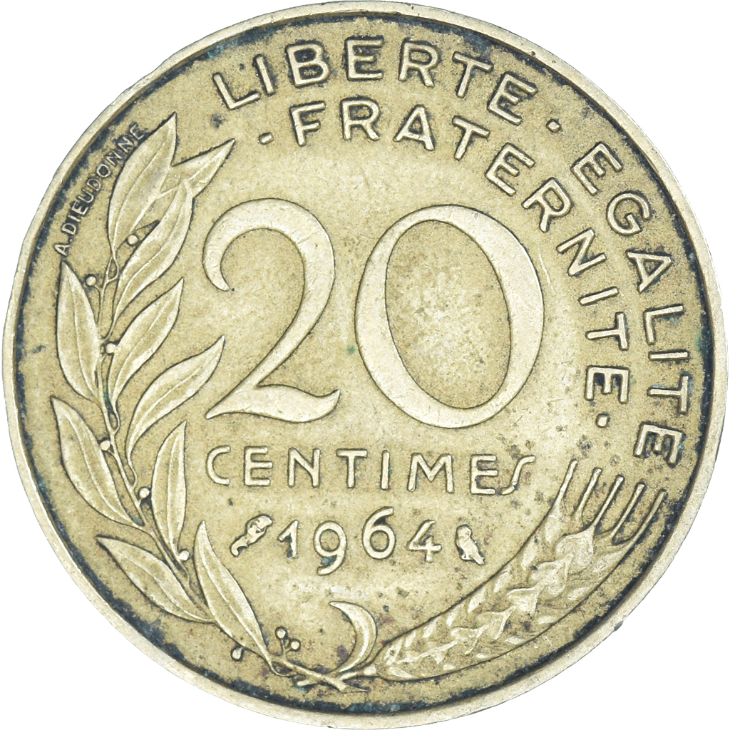Coin, France, 20 Centimes, 1964 | European Coins